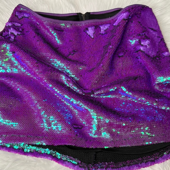 love, Fire | Skirts | Love Fire Sequin Purple Turquoise Iridescent ...